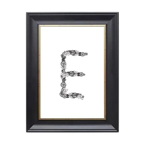 JOHANNA FLEMING Alphabet Typography Letter E Fine Art Print A4