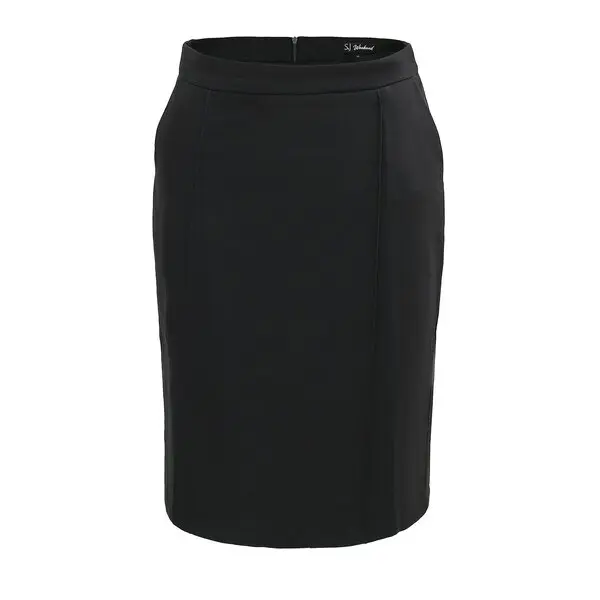 SMART AND JOY Straight Skirt With Topstitched Pleats - Black