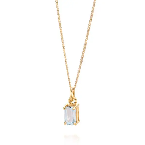 NELLOU JEWELLERY Blue Topaz Octavia Necklace - Gold