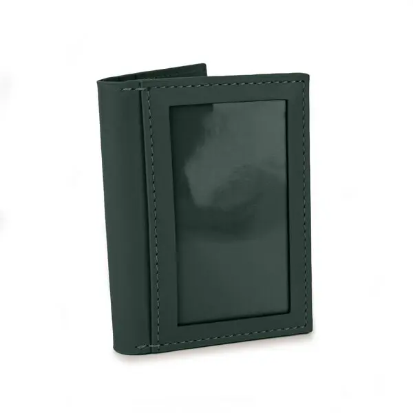 GODI. Handmade Leather Id Window Wallet Dark - Green