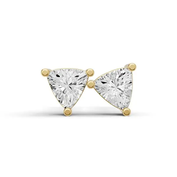 SEREIA OFFICIAL 14k Gold Studs 0.25ct Earrings Trillion Solitaire Gold - Yellow