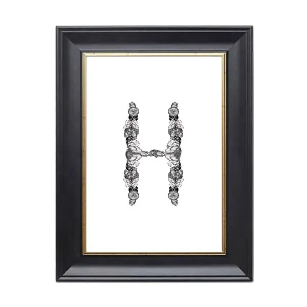 JOHANNA FLEMING Alphabet Typography Letter H Fine Art Print A4