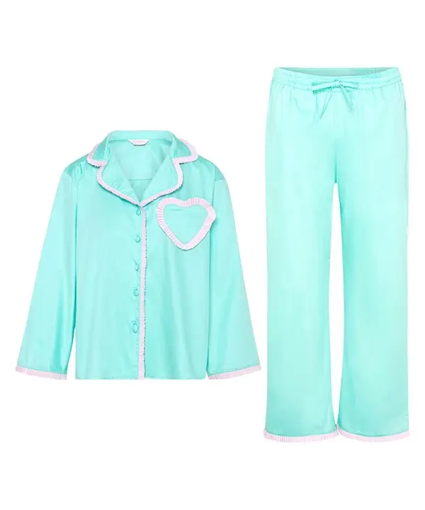 LOVE LETTERS X Dolce Ta Aqua & Baby Pink Pyjama - Green