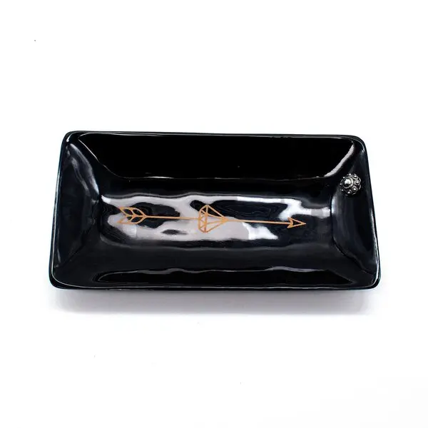 GEM KINGDOM Black Horn Tray - Black/silver