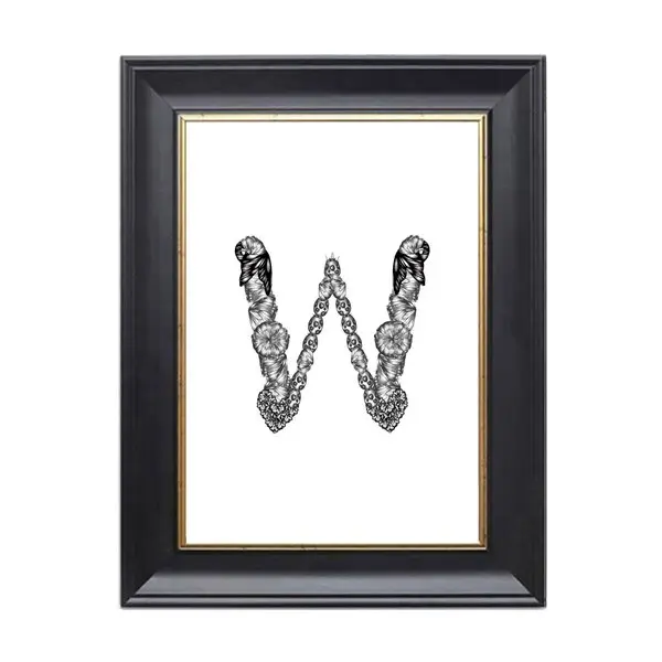 JOHANNA FLEMING Alphabet Typography Letter W Fine Art Print A4