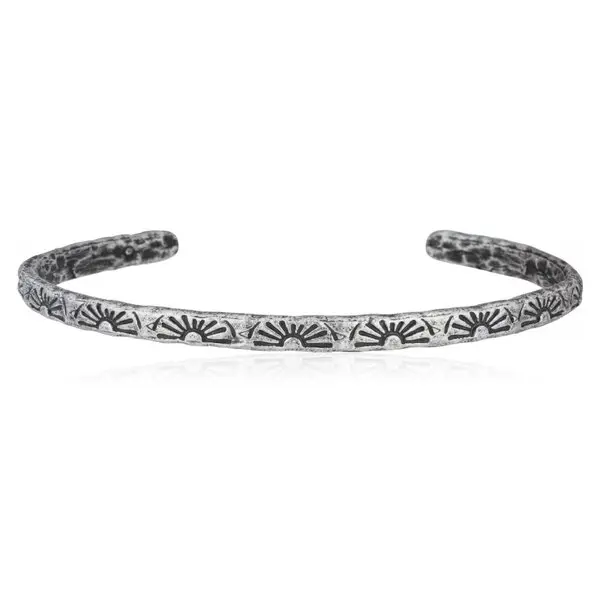 CARTOGRAPHY Dawn: Sterling Silver Sunrise Cuff - Grey/silver