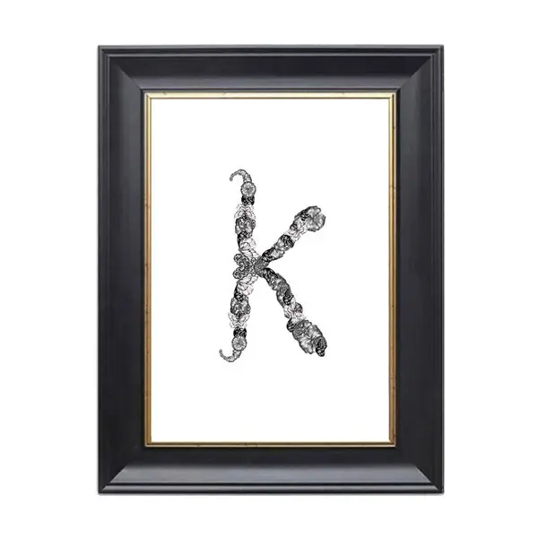 JOHANNA FLEMING Alphabet Typography Letter K Fine Art Print A4