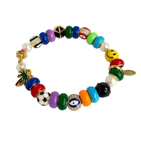 MILLIE MADNESS Rebel Charm Bracelet - Yellow