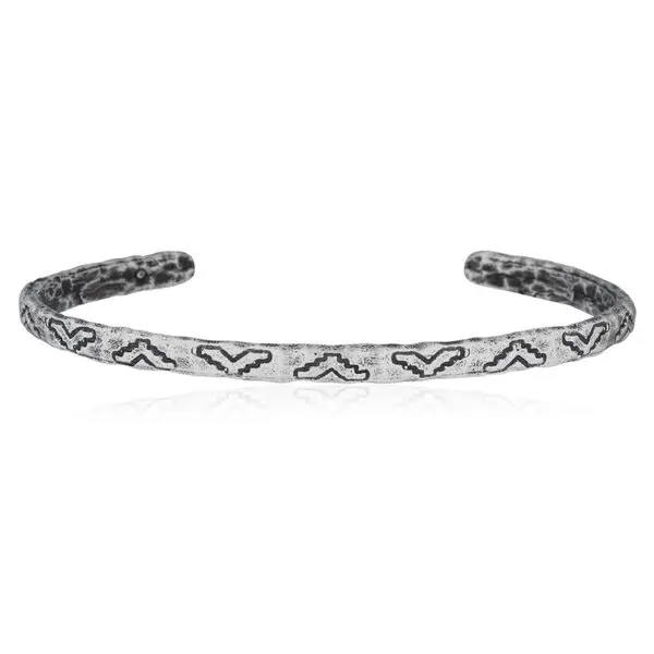 CARTOGRAPHY Sentinel: Sterling Silver Eagle Mountain Cuff - Grey/silver
