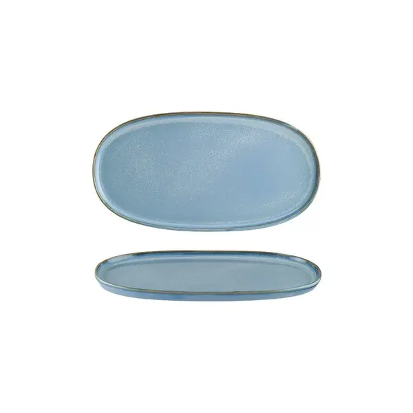 Turgla Home Sky Oval Blue Porcelain Serving Platter