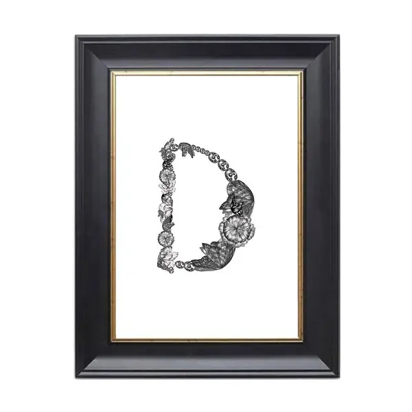 JOHANNA FLEMING Alphabet Typography Letter D Fine Art Print A4