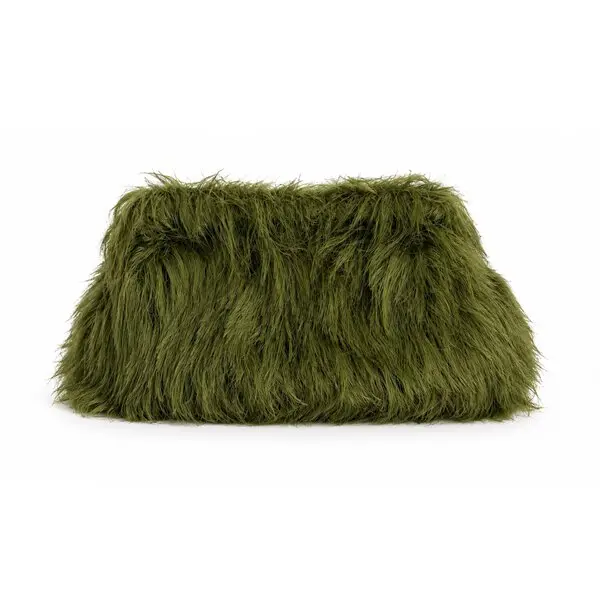 NUVV COLLECTION Handmade Olive Shaggy Clutch Bag