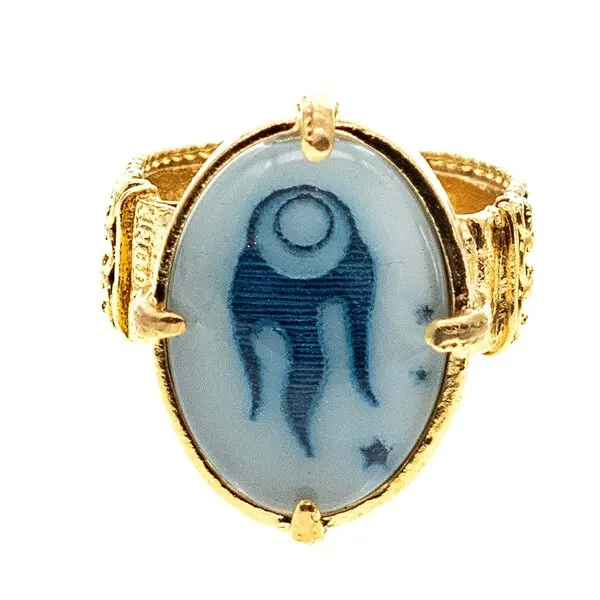 GEM KINGDOM Cosmic Ring Blue - Blue/gold