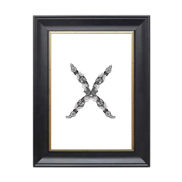 JOHANNA FLEMING Alphabet Typography Letter X Fine Art Print A4