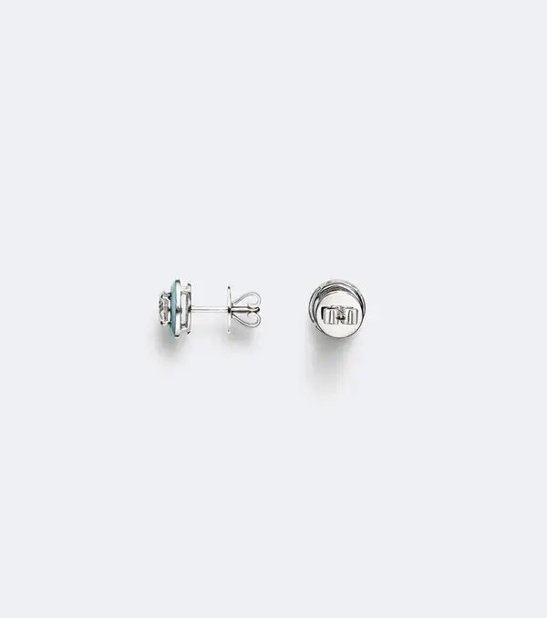 KAMYEN Dottie 18kt White Gold And Enamel Earrings With Diamonds