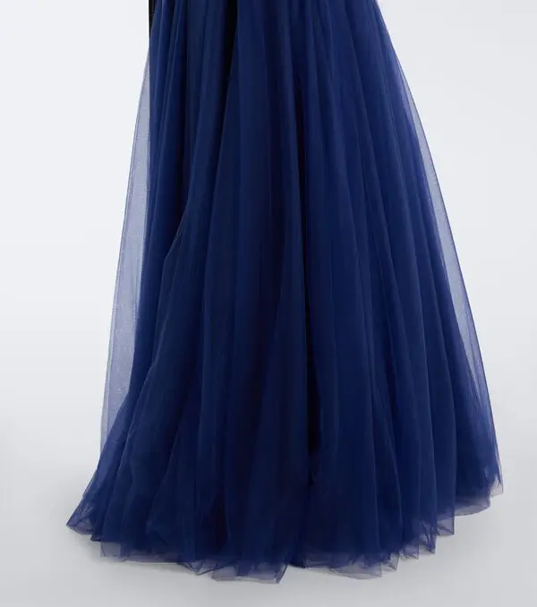 Costarellos Gisella Tulle And Lurex® Satin Bustier Gown