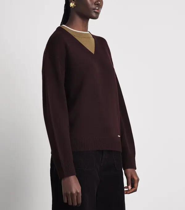 Sandro Wool-cashmere Layered Sweater - Red