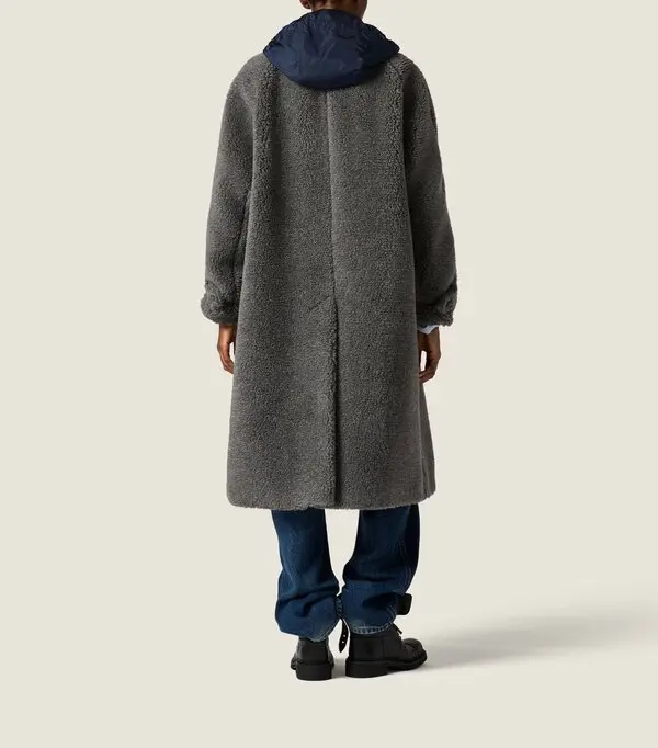 Miu Miu Fleece Hooded Long Coat
