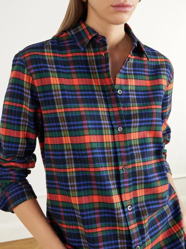 HIGH SPORT Jasper Checked Logo-embroidered Cotton-flannel Shirt