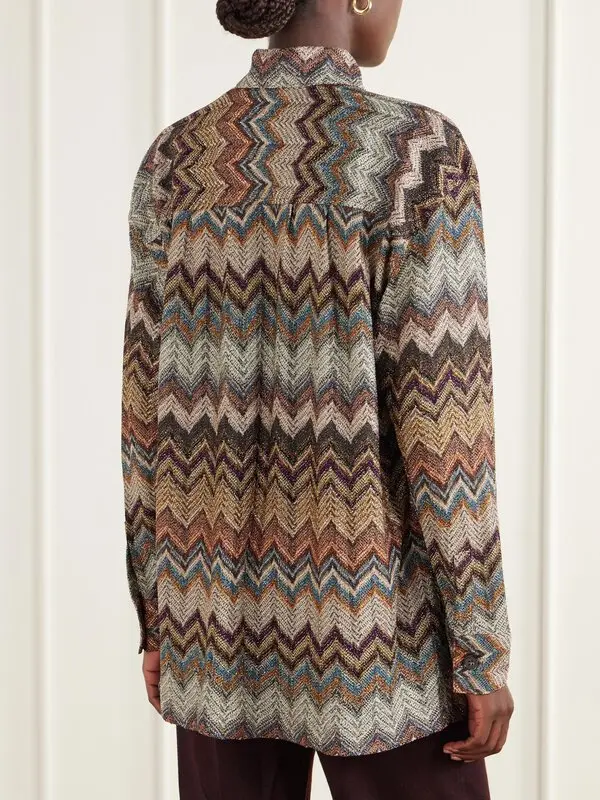 Missoni Sequin-embellished Metallic Crochet-knit Blouse