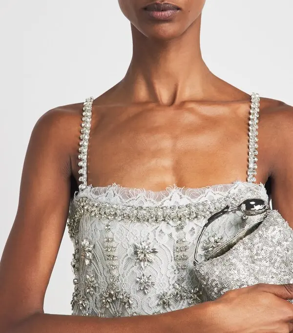 Costarellos Beaded-lace Leona Midi Dress