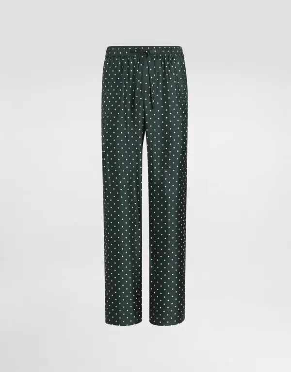 Dolce & Gabbana Polka Dot-print Vanity Silk Twill Trousers Pants And Shorts - Multicolor