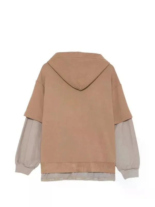 We11Done Layered Double-string Zip-up Hoodie