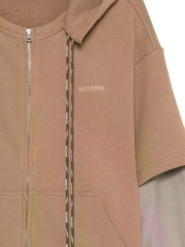 We11Done Layered Double-string Zip-up Hoodie