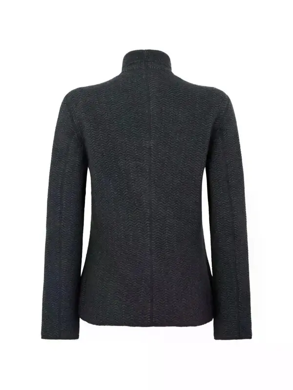 Giorgio Armani Chevron-knit Button-up Blazer