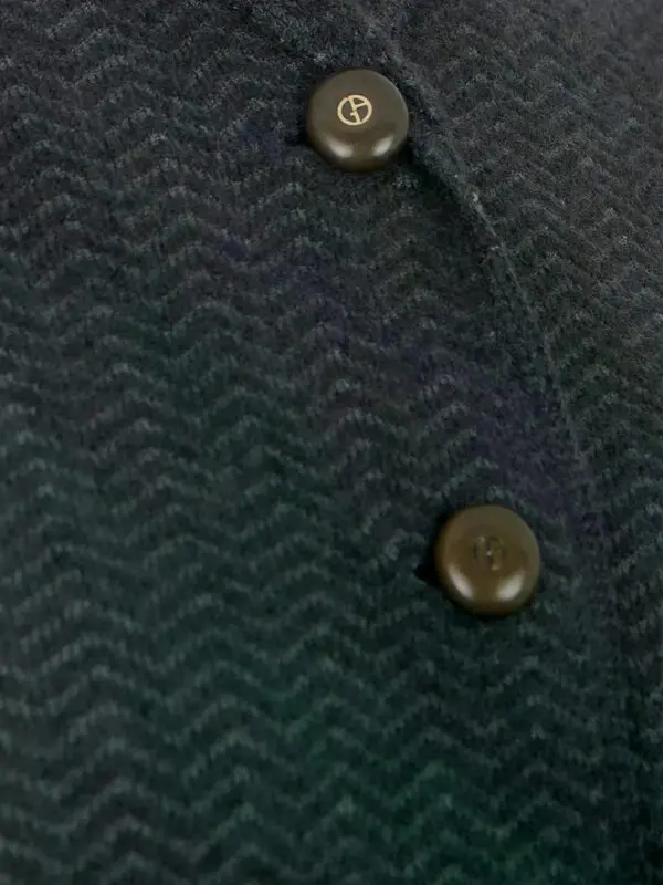 Giorgio Armani Chevron-knit Button-up Blazer
