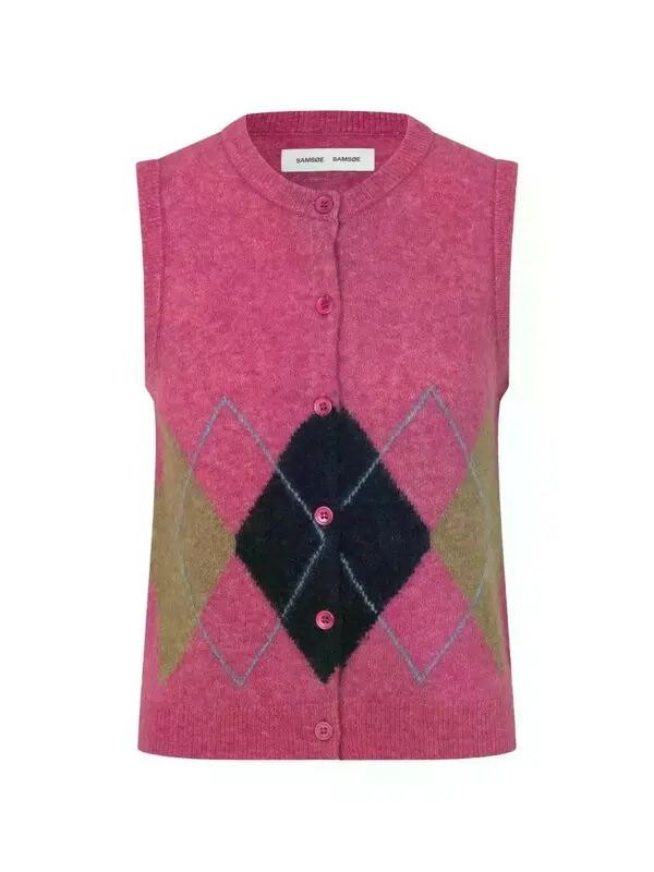 Samsøe Samsøe Sanoura Argyle-pattern Button-up Cardigan