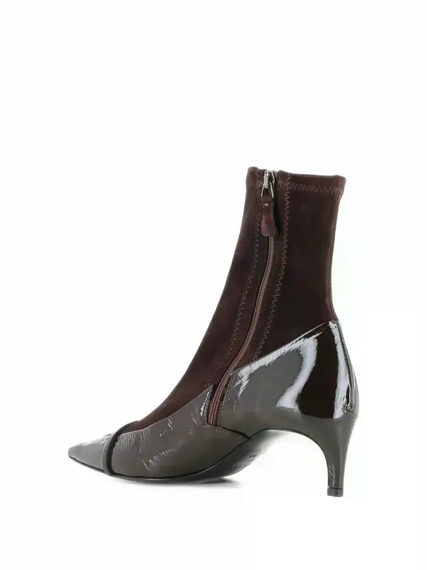 DEL CARLO Buckle-detail Pointed-toe Boots - Brown