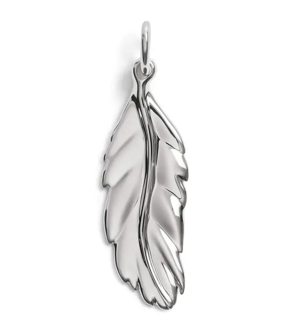 Monica Vinader Sterling Talisman Feather Pendant - Silver