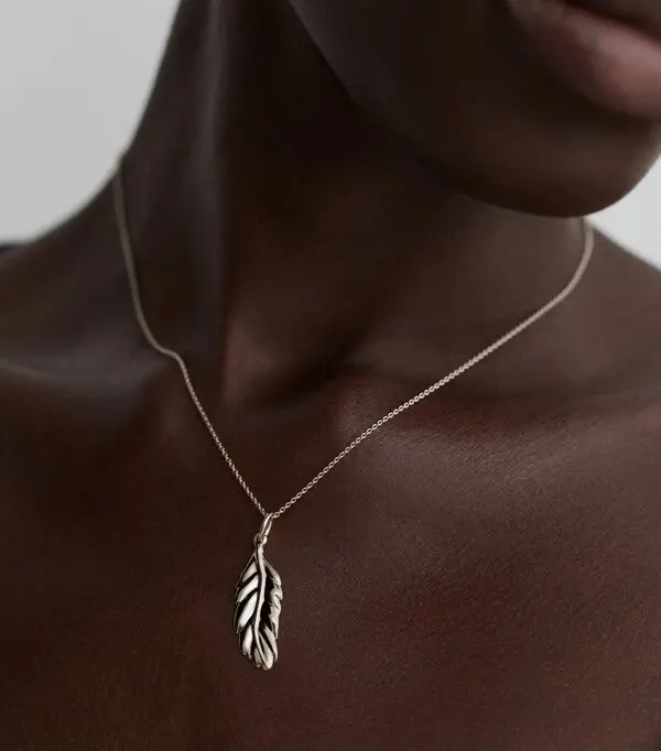Monica Vinader Sterling Talisman Feather Pendant