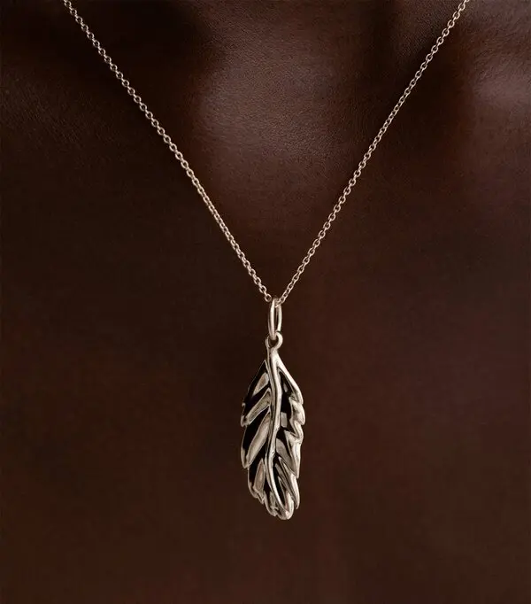Monica Vinader Sterling Talisman Feather Pendant