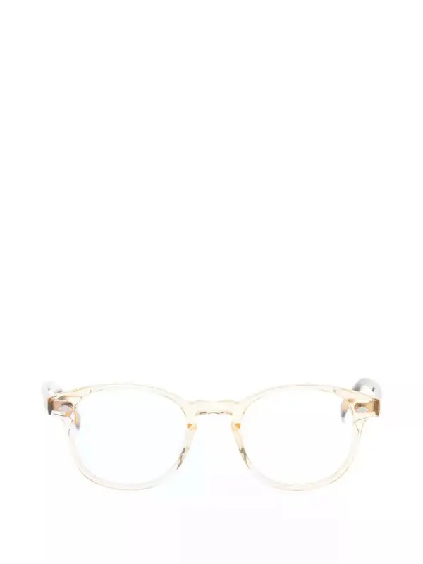 LESCA Tortoiseshell-effect Round-frame Glasses - Brown