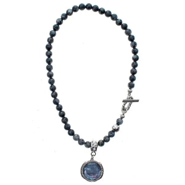 GEM KINGDOM Rebel Rebel Dark Beaded Necklace - Black/silver