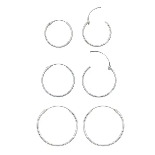 SPERO LONDON Sterling Essential Hoop Earrings Set Double Xl - Silver