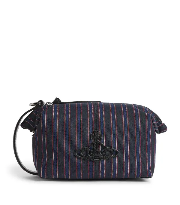 VIVIENNE WESTWOOD Stripe Logo Wash Bag - Blue