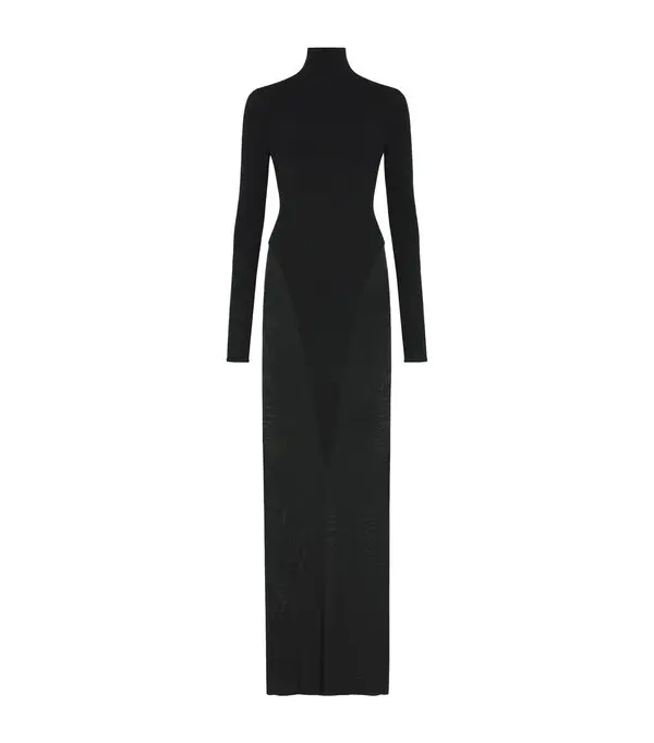 Alaïa Jersey High-neck Maxi Dress - Black