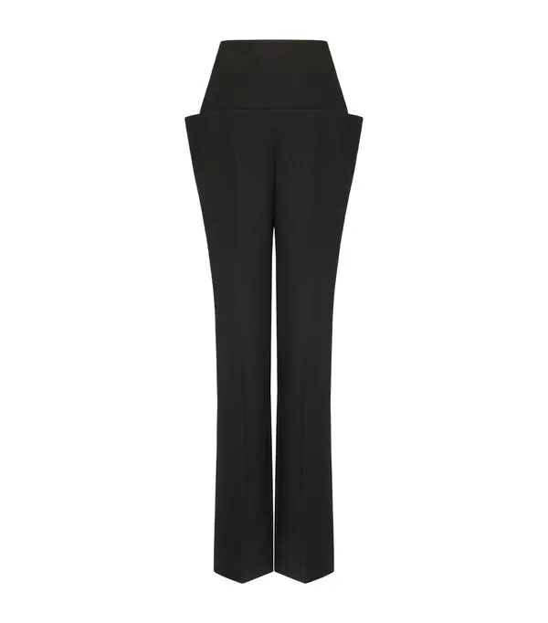 Alaïa Wool Tailored Trousers - Black