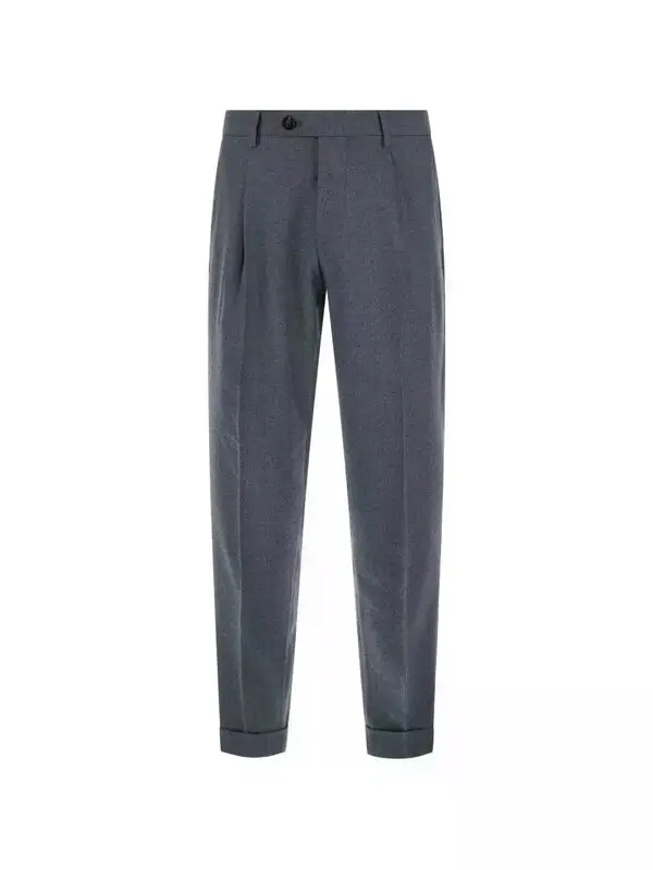 MICHAEL COAL Pleated Turn-up Trousers - Grey