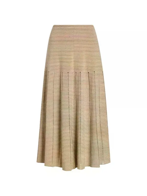 Proenza Schouler White Label Phyllis Ladder-stripe Midi Skirt - Neutrals