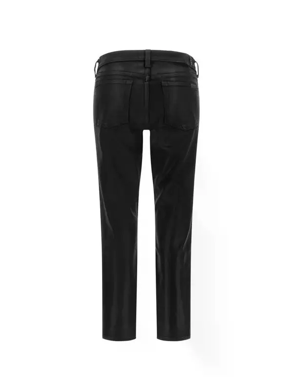 7 For All Mankind Leather-effect Coated Jeans - Black