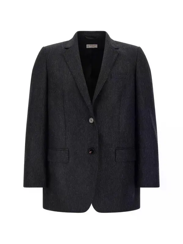 Alberto Biani America Pinstripe Wool Blazer - Grey