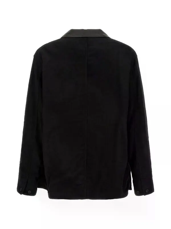 Comme Des Garçons Leather-collar Wool Jacket