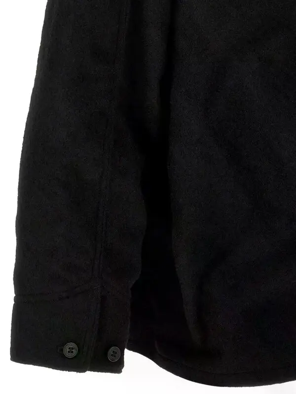 Comme Des Garçons Leather-collar Wool Jacket