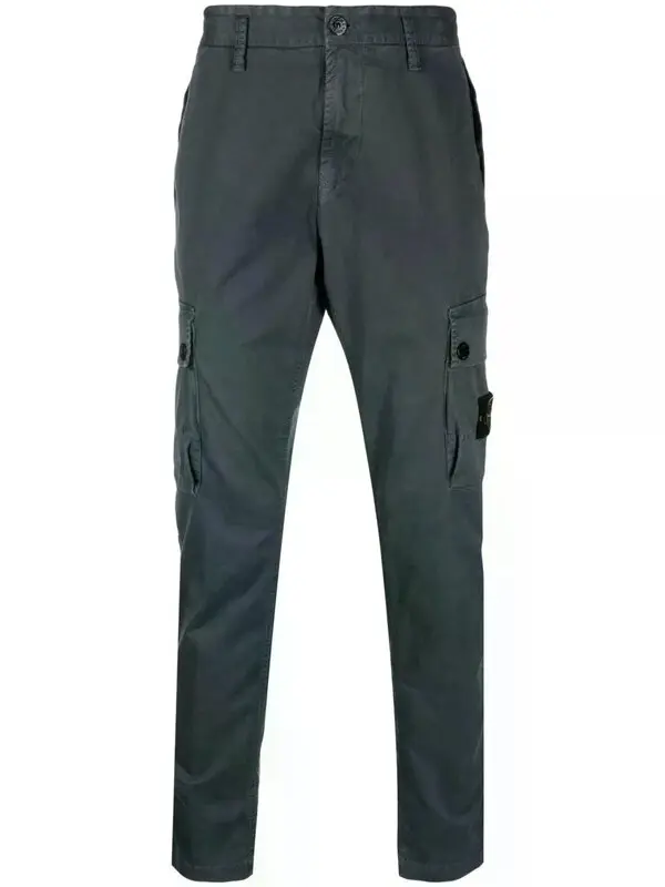 Stone Island Compass-patch Straight-leg Trousers - Grey