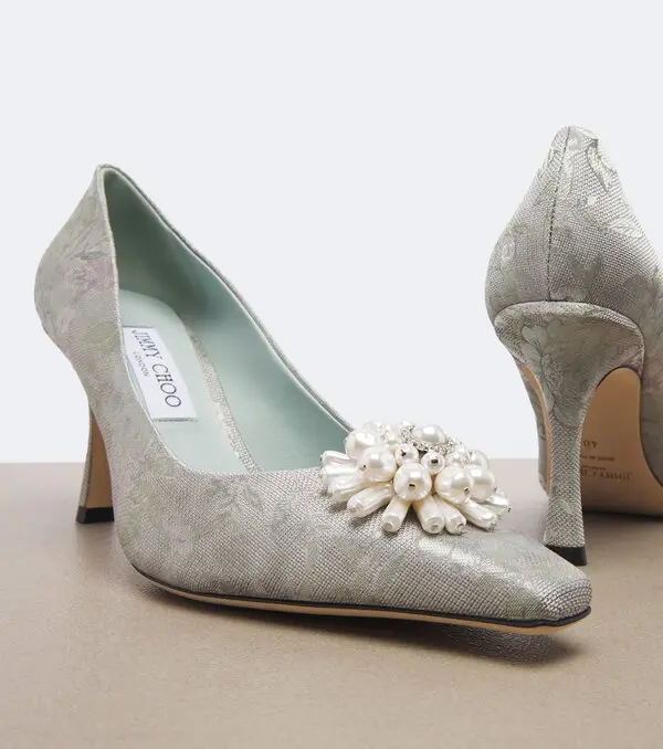 JIMMY CHOO Ines Embellished Floral Pumps