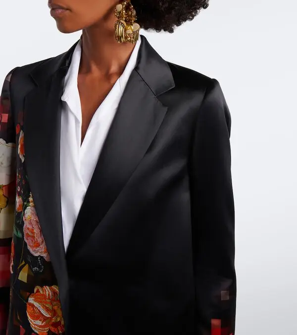 Dries Van Noten Floral Cotton And Silk Satin Coat